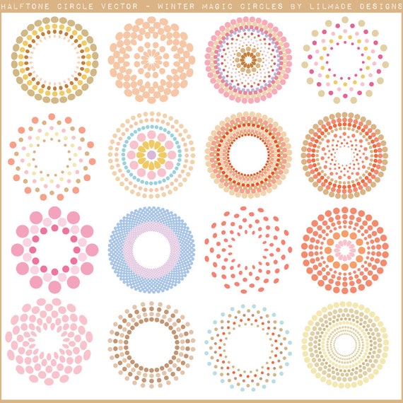 Dotted circle vector, abstract circle vector, neutral colors, dotted ...