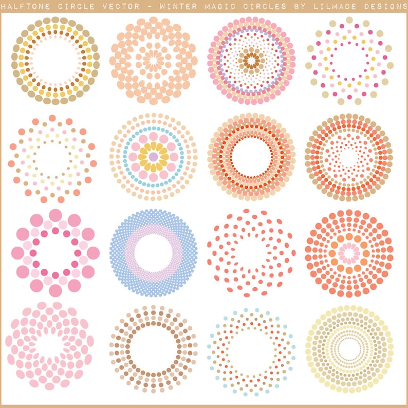 Dotted Circle Vector, Abstract Circle Vector, Neutral Colors, Dotted ...