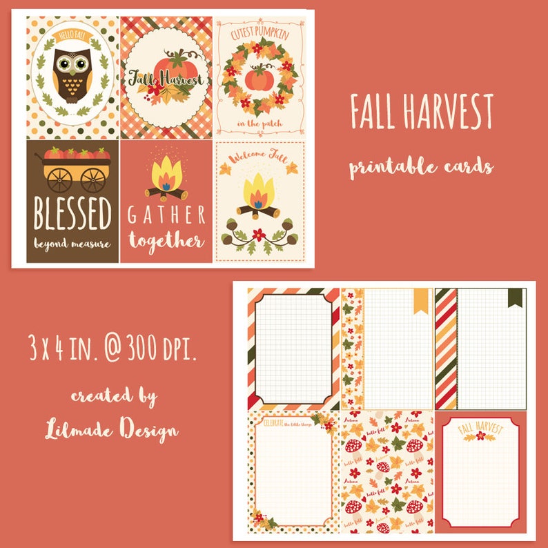 Fall Clipart and Digital Paper Bundle Fall Clipart Fall - Etsy
