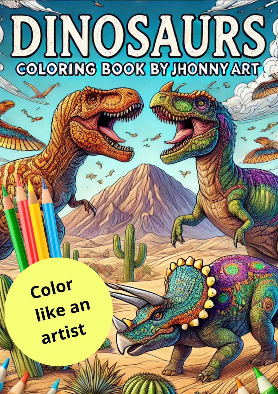 Dinosaur Coloring Dinosaur Illustrations for Adults and Children ...