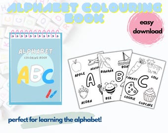 ABC - Alphabet Colouring Book, Educational Printable, Kids Colouring ...