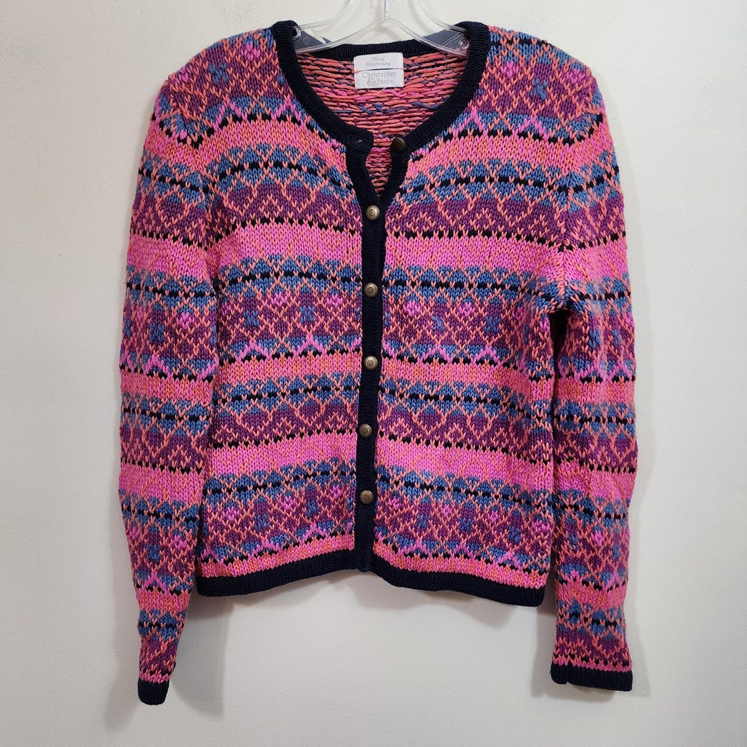 Vintage Christopher & Banks Hand Embroidered Colorful Button Front ...