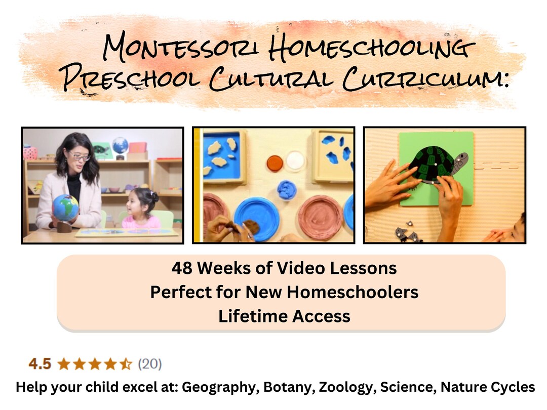 Montessori Preschool Cultural Homeschooling Curriculum With Hands-on ...