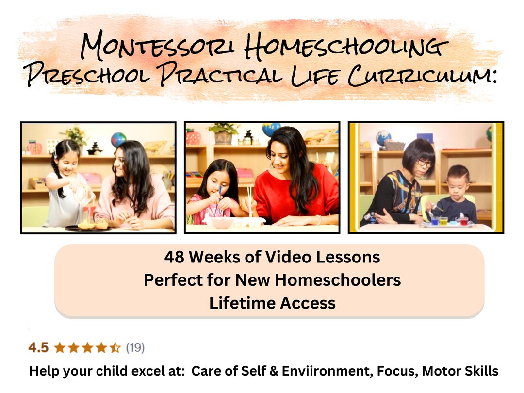 Montessori Preschool Practical Life Homeschooling Curriculum With Hands ...
