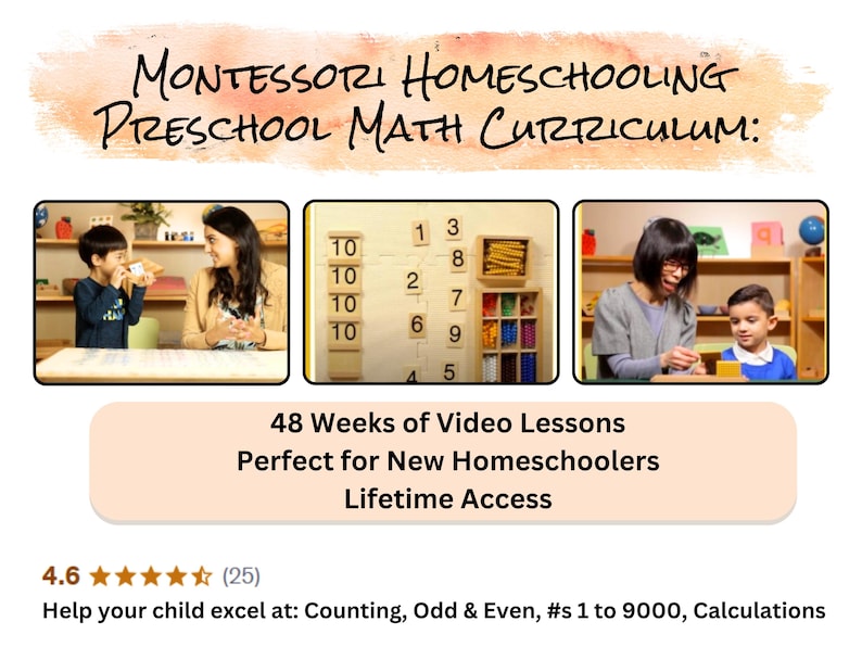 Montessori Preschool Math Homeschooling Curriculum With Hands-on Lesson ...