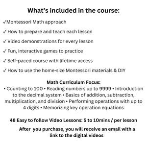 Montessori Preschool Math Homeschooling Curriculum With Hands-on Lesson ...