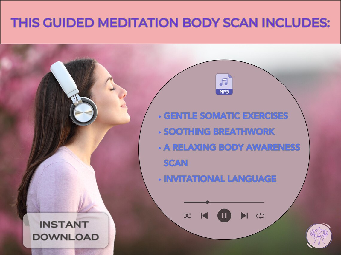 Somatic Guided Meditation Body Scan | 15 Minutes | MP3 Audio Download ...