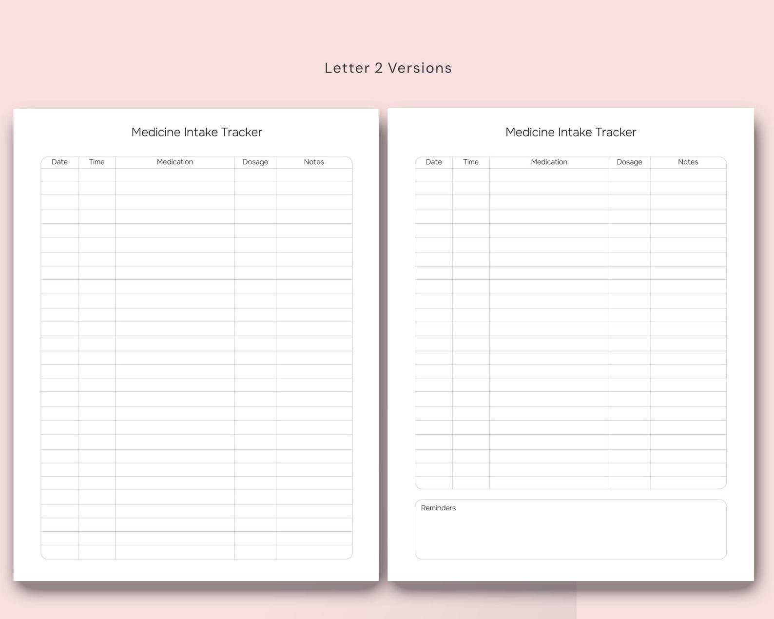 Medicine Intake Tracker, Printable Medicine Intake Tracker, Minimalist ...