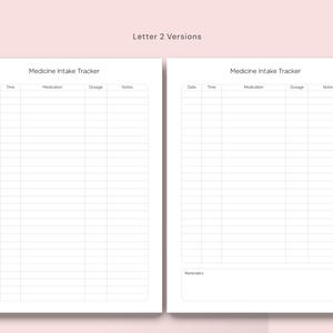 Medicine Intake Tracker, Printable Medicine Intake Tracker, Minimalist ...