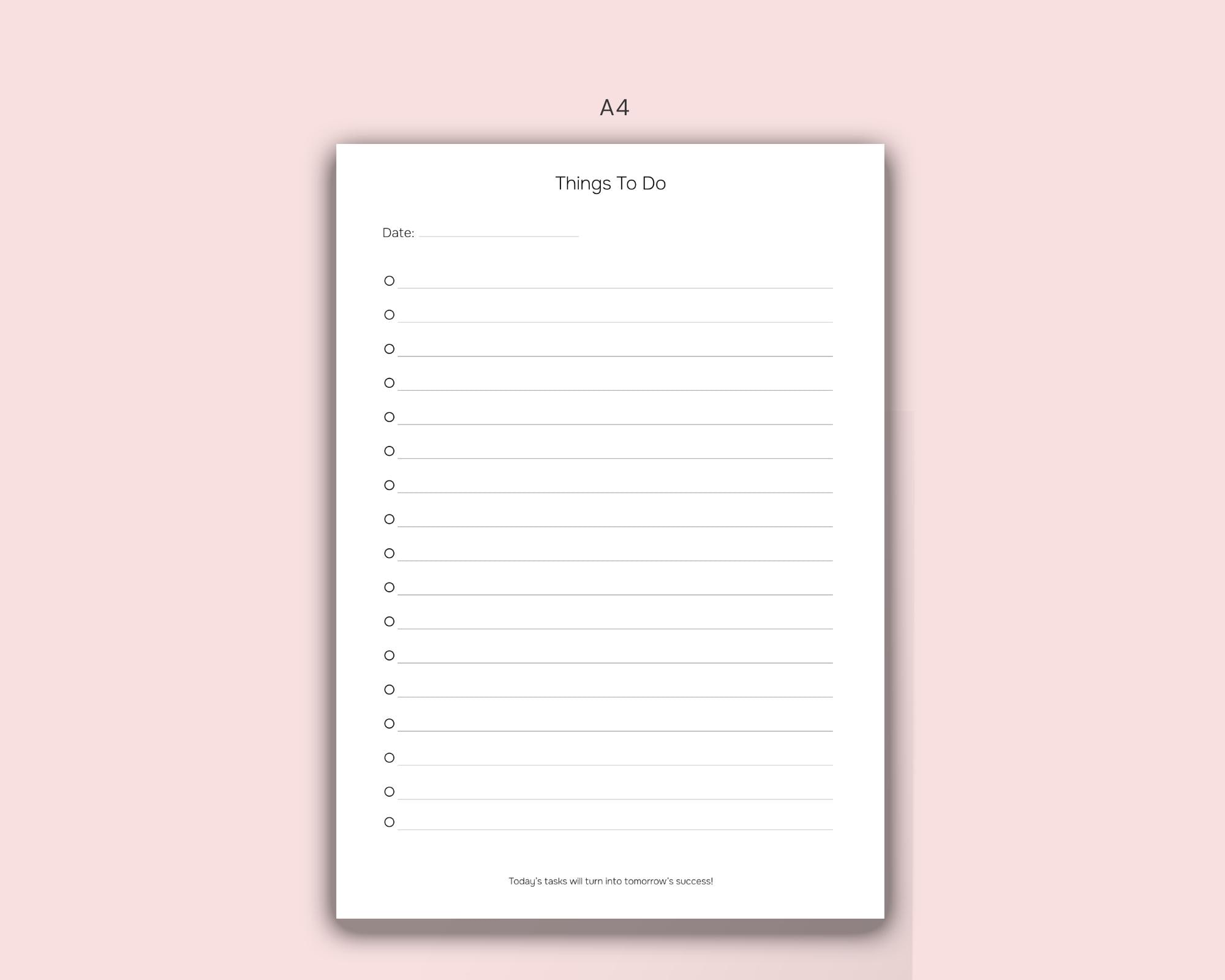 Simple Minimalist Things to Do List Printable, Simple Tasks List ...