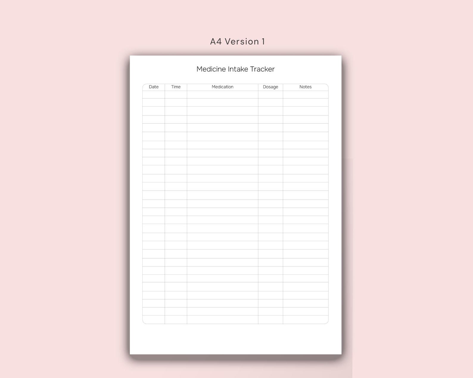 Medicine Intake Tracker, Printable Medicine Intake Tracker, Minimalist ...