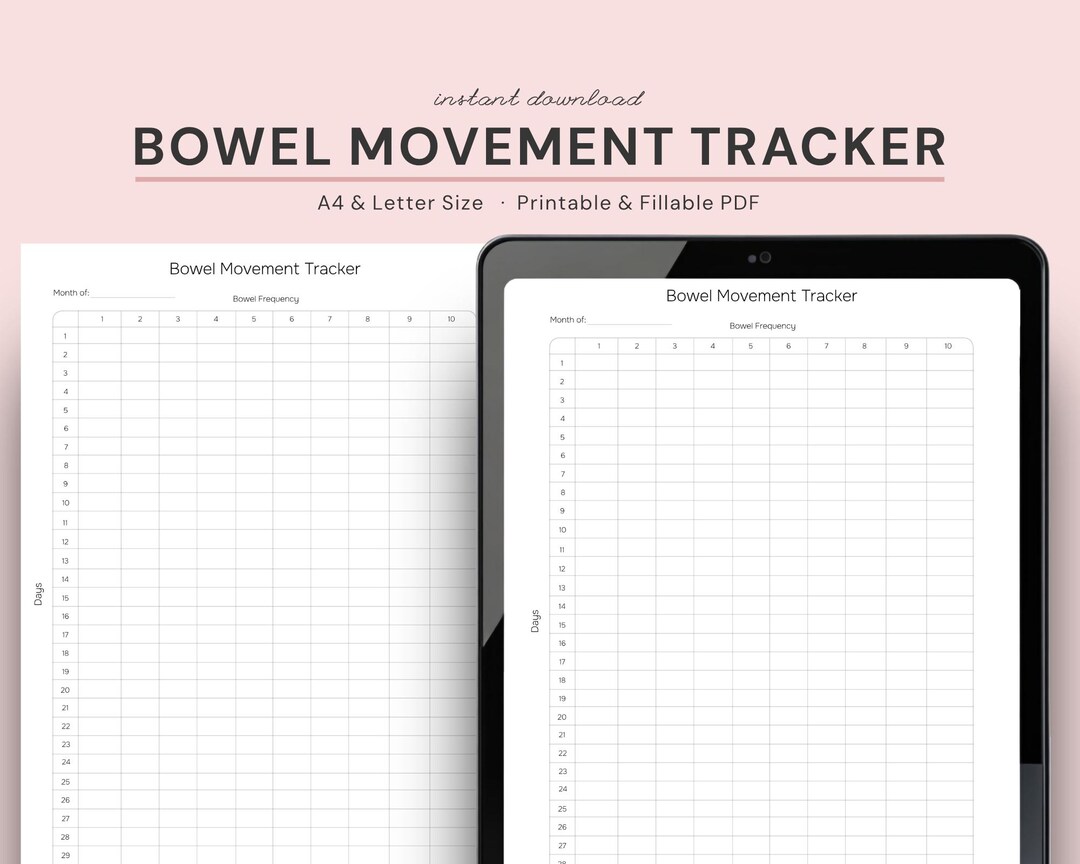 Bowel Movement Tracker, Printable Bowel Tracker, Simple Minimalist Bowel Movement Tracker PDF ...