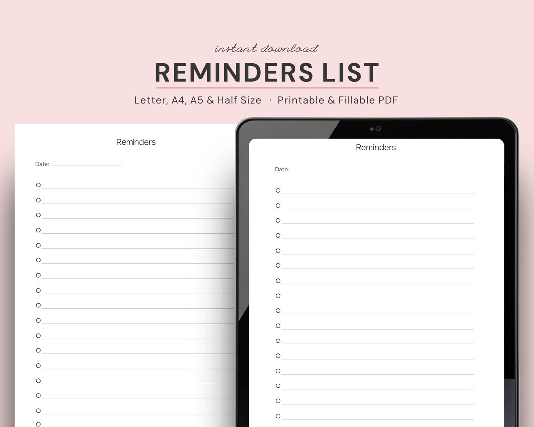 Daily Reminder, Reminder to Do List, Minimalist to Do List, Printable ...