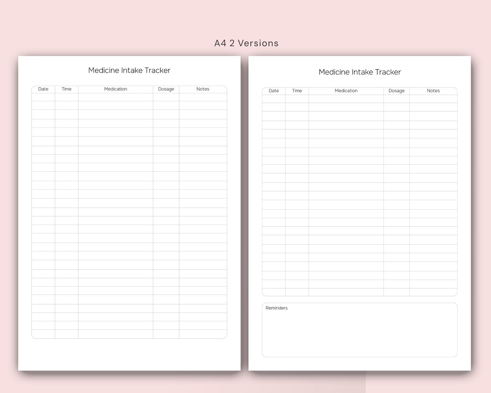 Medicine Intake Tracker, Printable Medicine Intake Tracker, Minimalist ...