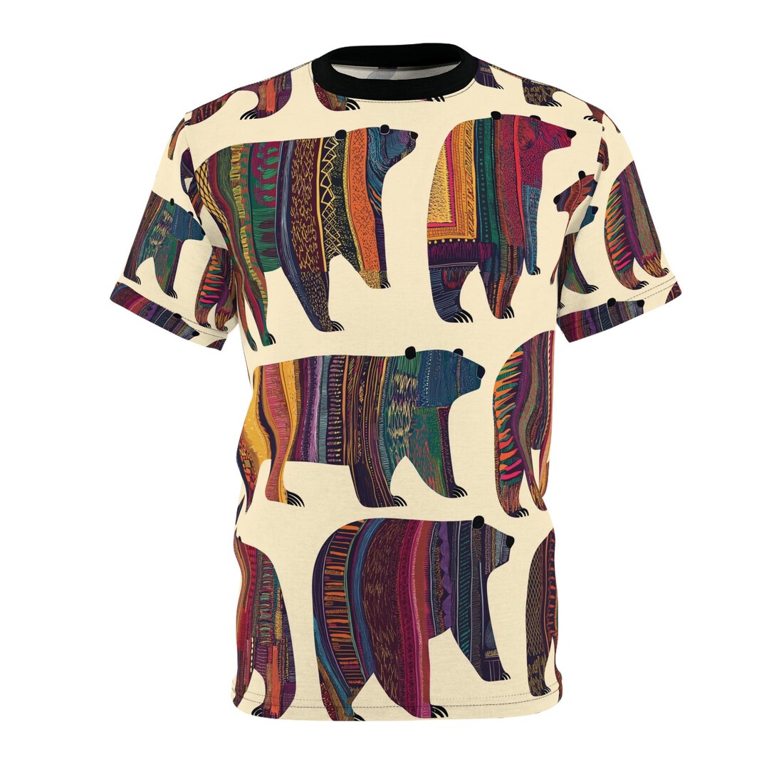 African Bears Style Unisex Tee, T-shirt, Cut and Sew Shirt, Retro ...