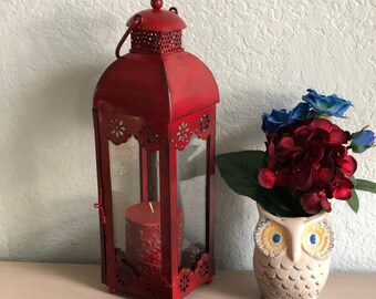Rustic red lantern | Etsy
