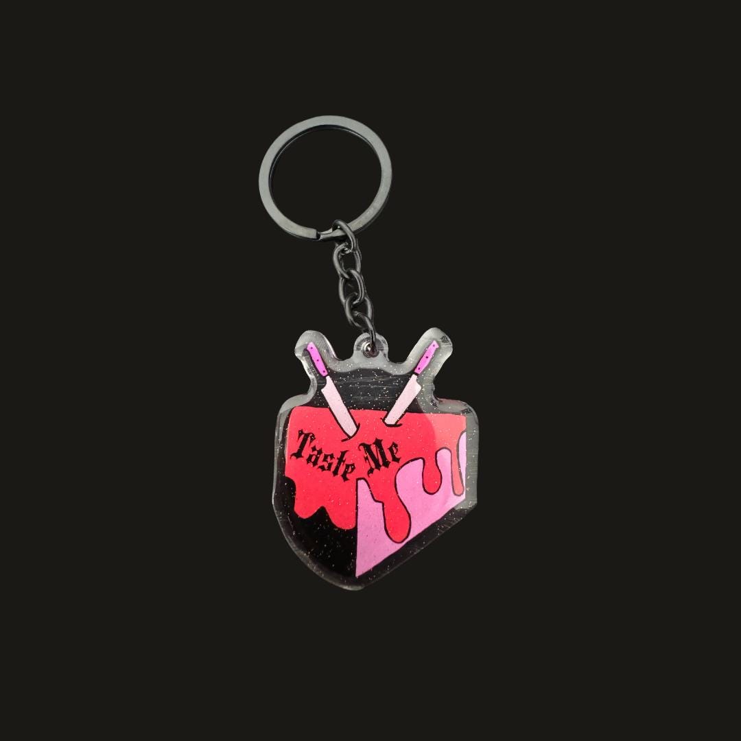 Sabrina Carpenter Inspired "taste Me" Clear Acrylic Keychain Glitter ...