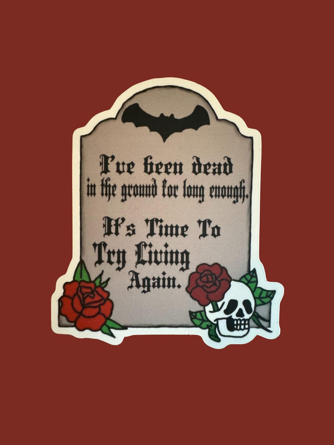 Tombstone Sticker Matte Vinyl Waterproof Gothic Skull Vampire Water ...