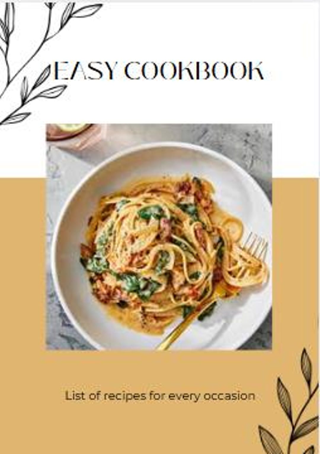 Easy Recipe Cookbook - Etsy