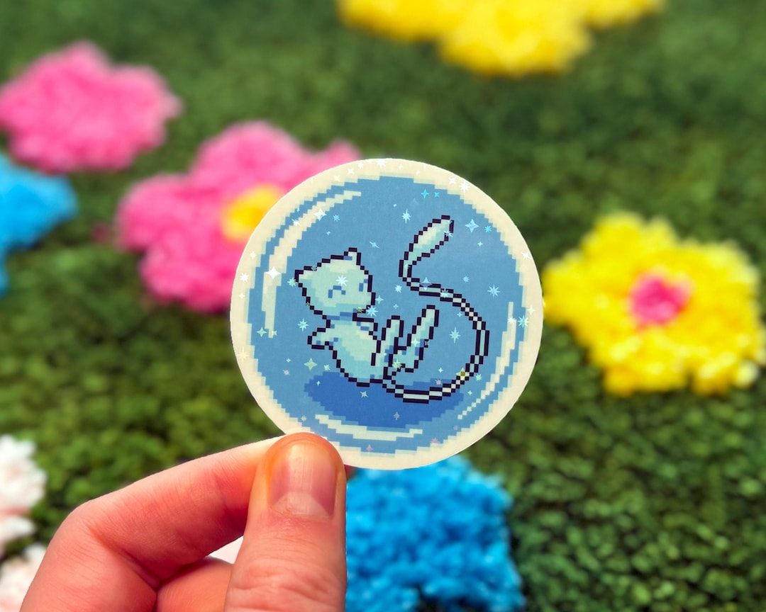 Bubble Mew Holographic Stickers | 60mm (2.4 In) Waterproof Sticker ...