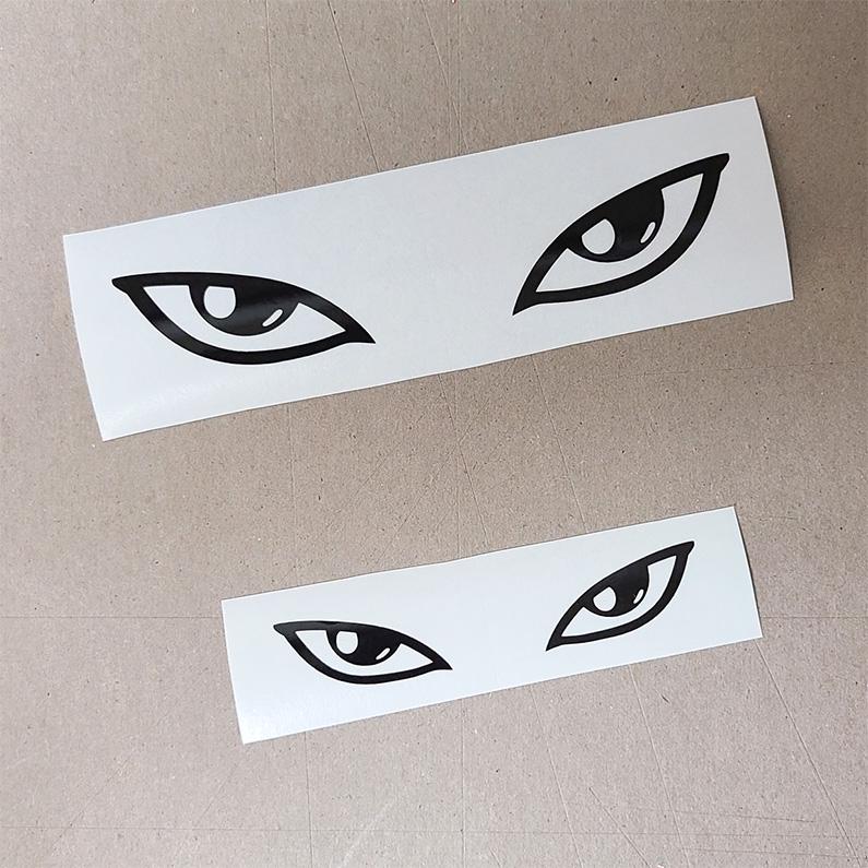 Reflective Cartoon Hunter Eyes Vinyl Decal: Motorcycle, Car, Helmet ...