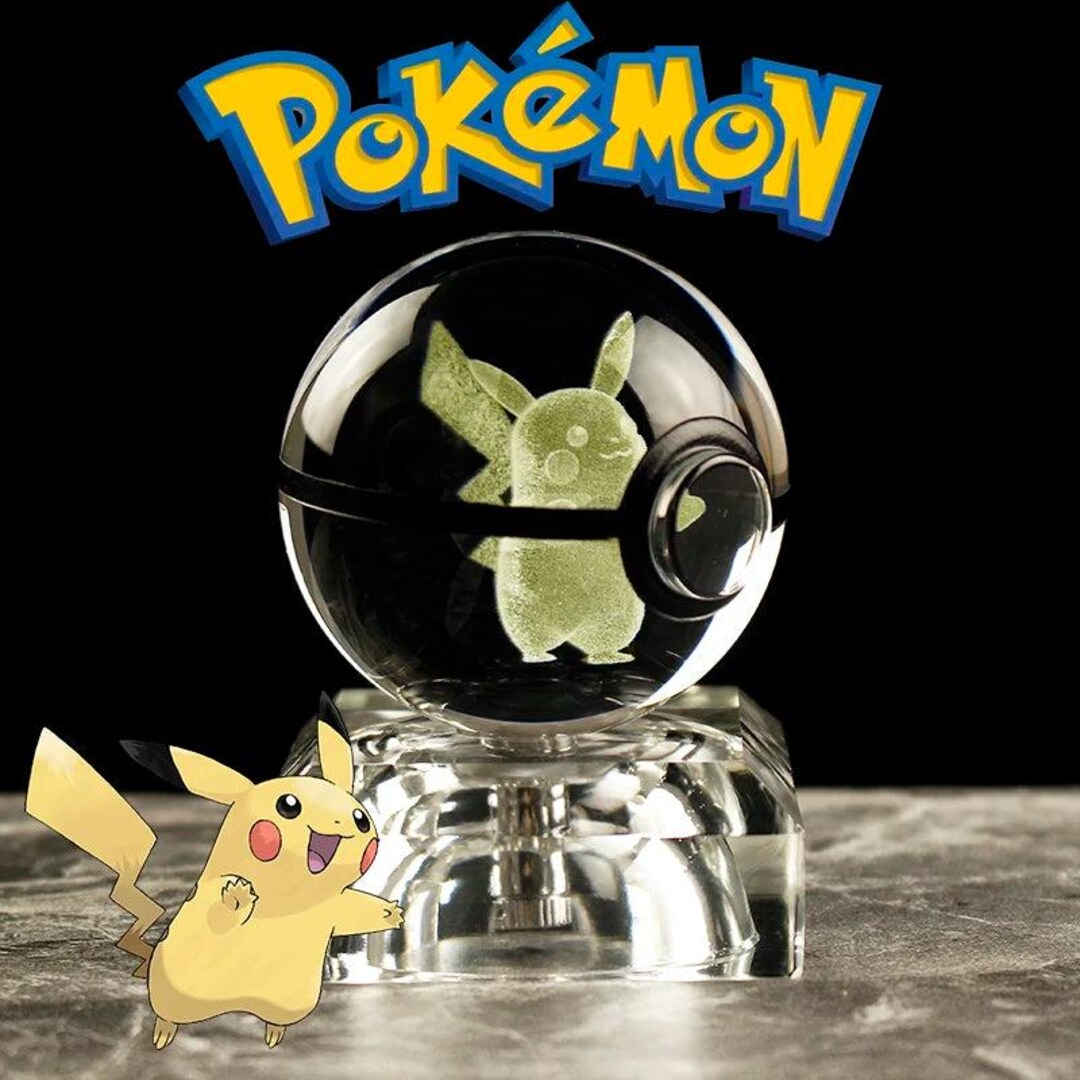 3D Gengar Pikachu Mew Pokemon Crystal Glass Ball Pokemon Game ...
