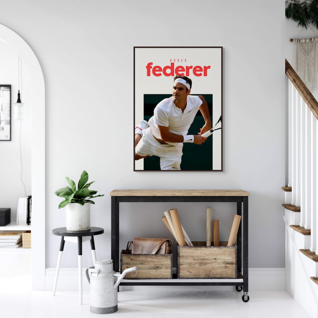 Roger Federer Poster Digital Download Printable Tennis Wall Art Grand ...