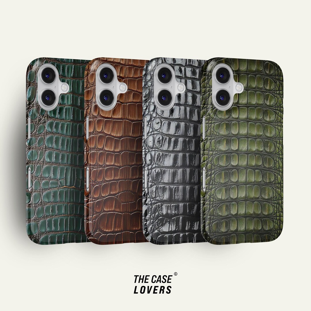 Crocodile, Croc Print Phone Case for iPhone 16 15 14 13 Pro Plus Max ...