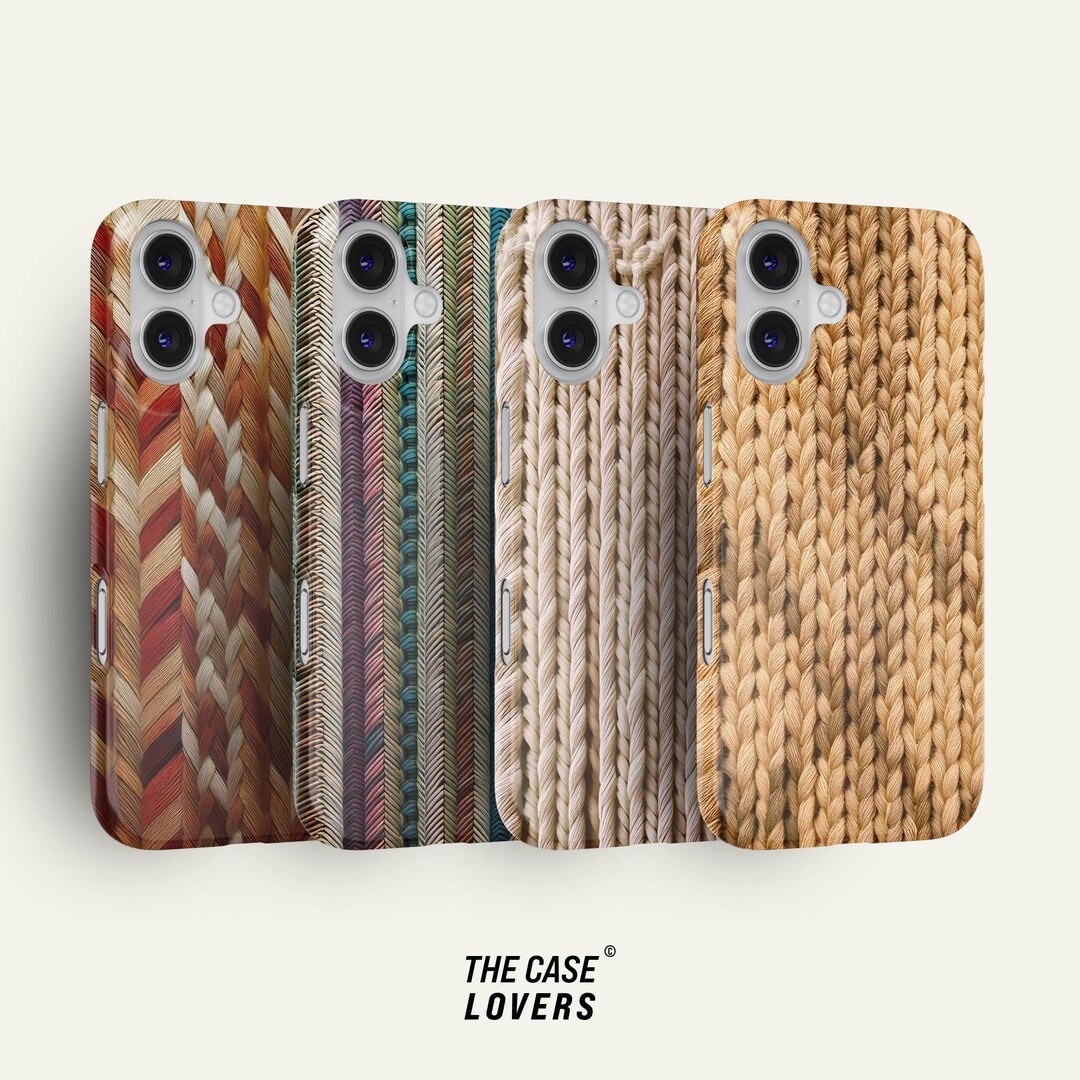 Chunky Knit, Beige Knitted Pattern Phone Case for iPhone 16 15 14 13 ...