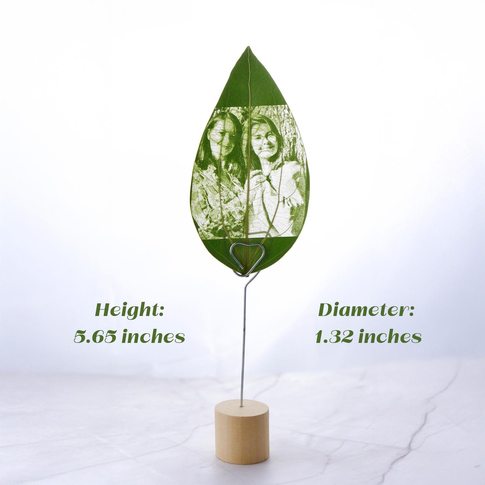 Personalized Photo Engraved Leaf - Custom Family Keepsake Memorial - Etsy