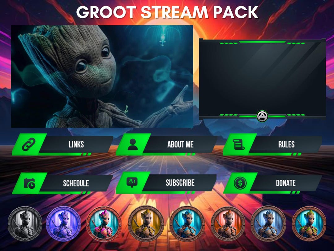 Twitch Gro-ot Overlay - Complete Fictional Stream Package - Made for ...