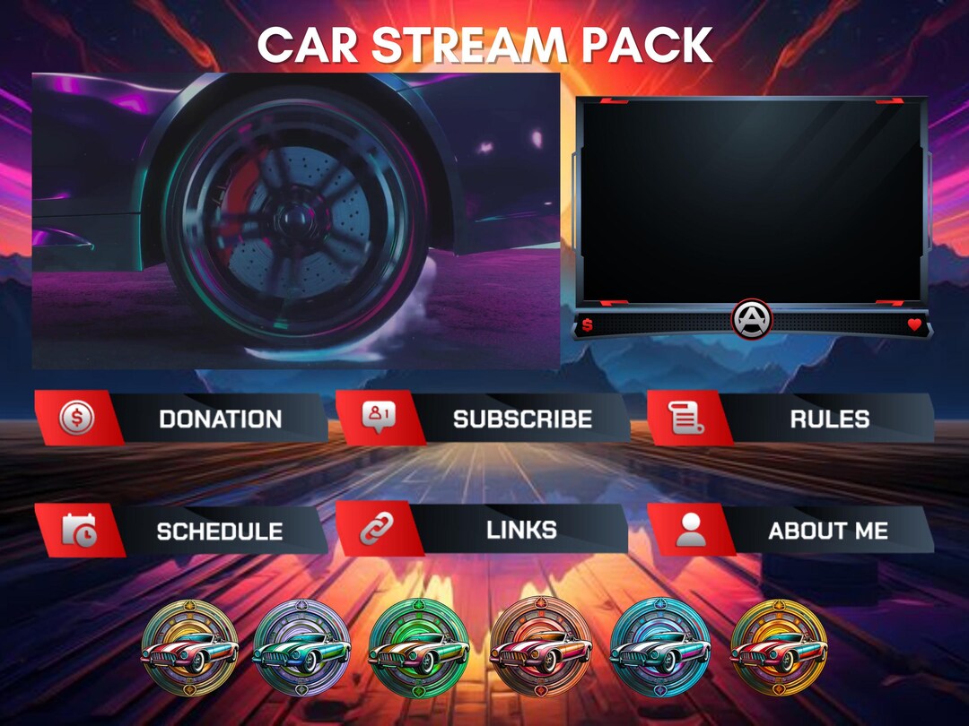 Twitch Car Overlay Pack | High-speed Animated and Static Stream ...