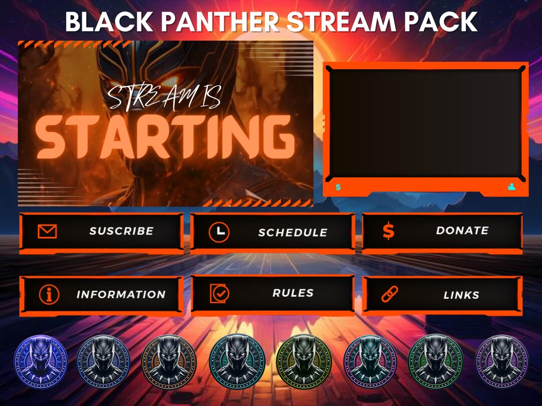 Black Panther Stream Overlay Pack | Animated and Static Screens ...