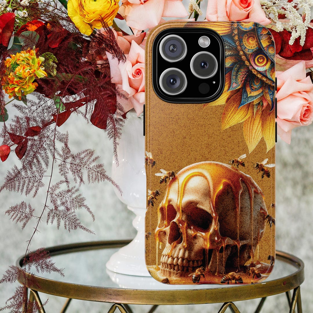Edgy Honey Drip Skull Sunflower Tough Case, Honeybees Magsafe iPhone 13 ...