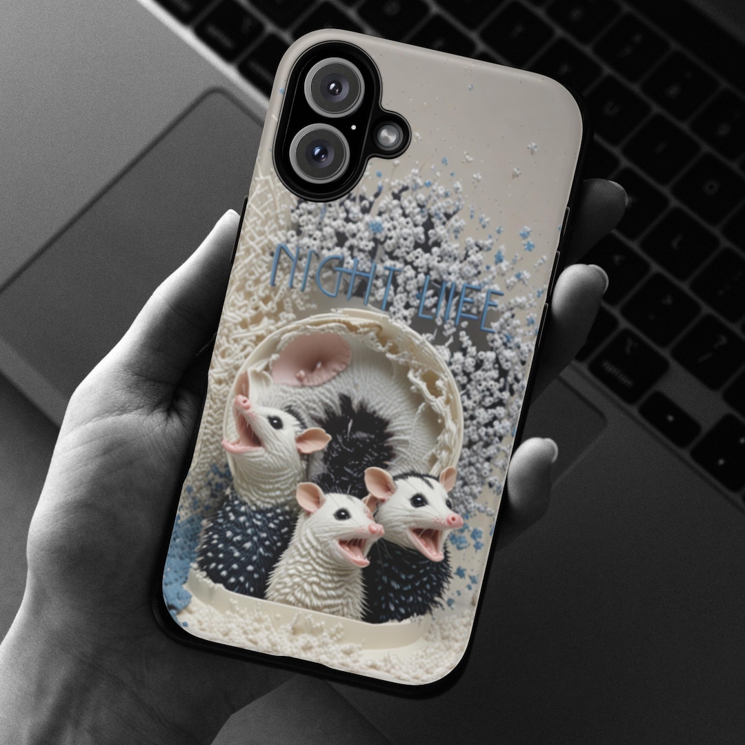 Funny Opossum Night Life 3D Pop up Style Tough Case, iPhone 13, 14, 15 ...