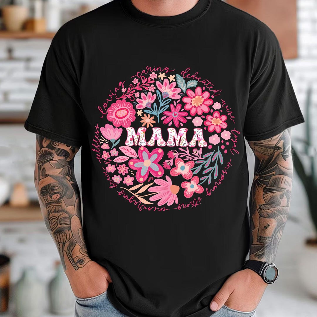 Boho Floral Mama PNG, Mom Adjectives Digital File, She is Mom Design ...