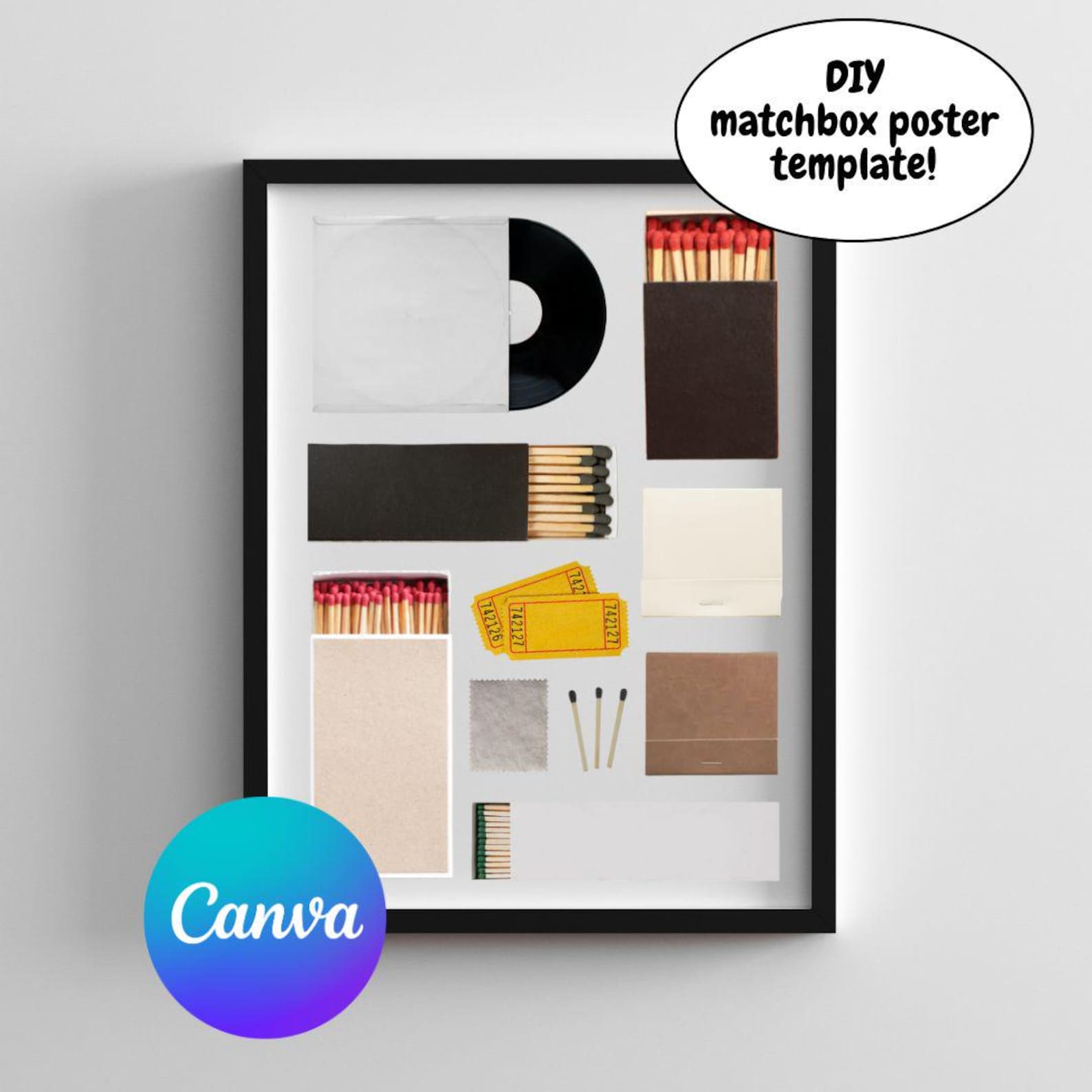 Matchbox Poster Template | Blank Matchbox Art Canva Template | Canva ...