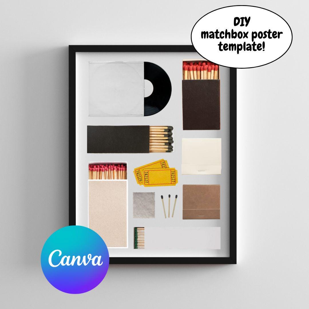 Matchbox Poster Template | Blank Matchbox Art Canva Template | Canva ...