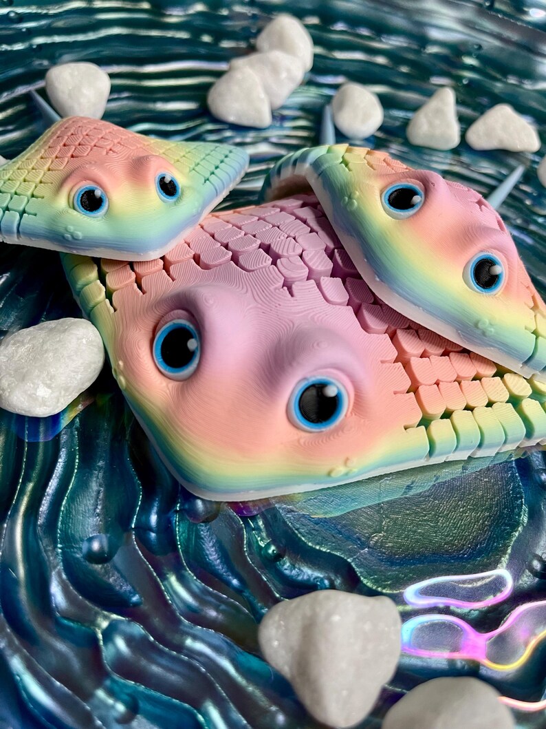 3D Printed Fidget Stingray, Fidget Toy Stingray, Flexi Stingray ...