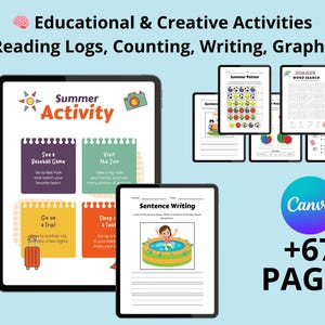 Editable Kids Summer Planner 2025 Printable | Summer Activity Bundle ...