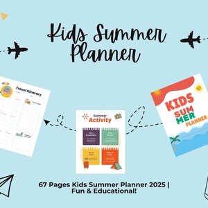Editable Kids Summer Planner 2025 Printable | Summer Activity Bundle ...