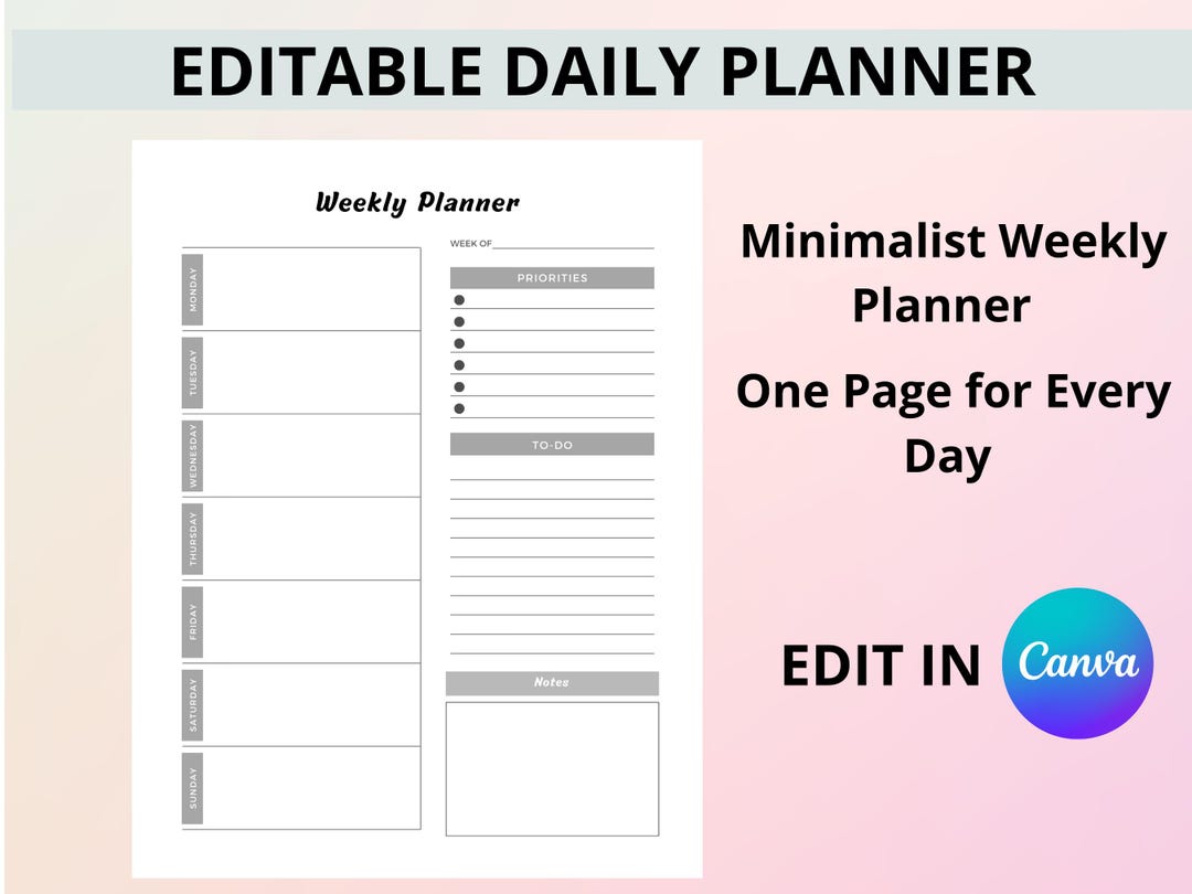 Daily Hourly Planner | Time Management Organizer | Instant Download ...