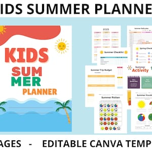 Editable Kids Summer Planner 2025 Printable | Summer Activity Bundle ...