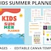 Editable Kids Summer Planner 2025 Printable | Summer Activity Bundle ...
