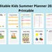 Editable Kids Summer Planner 2025 Printable | Summer Activity Bundle ...