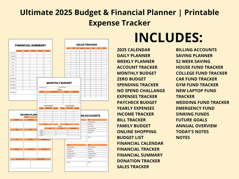 Printable 2025 Budget Planner | Digital Financial Organizer & Expense ...