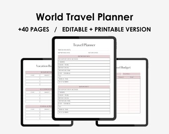 Printable Travel Planner PDF | Trip Planning Template | Daily Itinerary ...