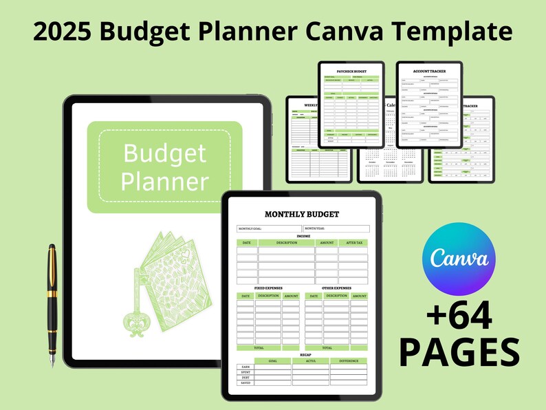 2025 Budget Planner | Printable Canva Template - Etsy