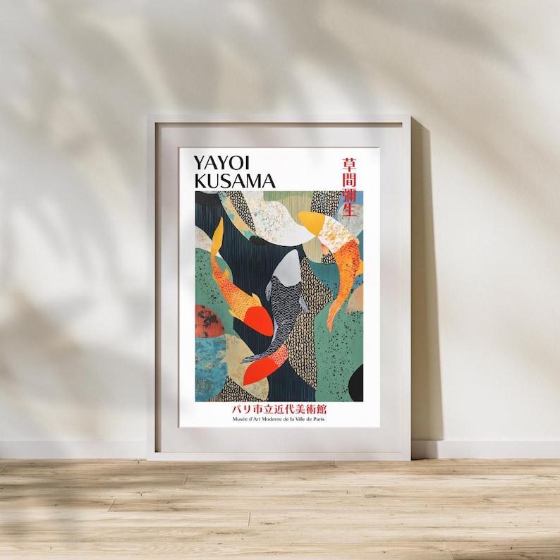 Yayoi Kusama Print | Japanese Fish Poster | Modern Japandi Style Decor ...