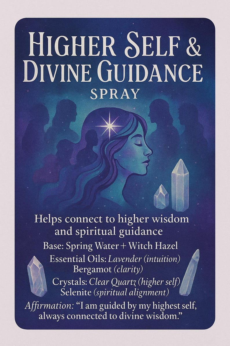 Crystal Infused Higher Self Spray – Divine Guidance Mist - Etsy